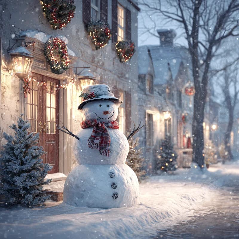 Stunning Snowy Christmas Village Night Lights 4K - WallpaperScapes